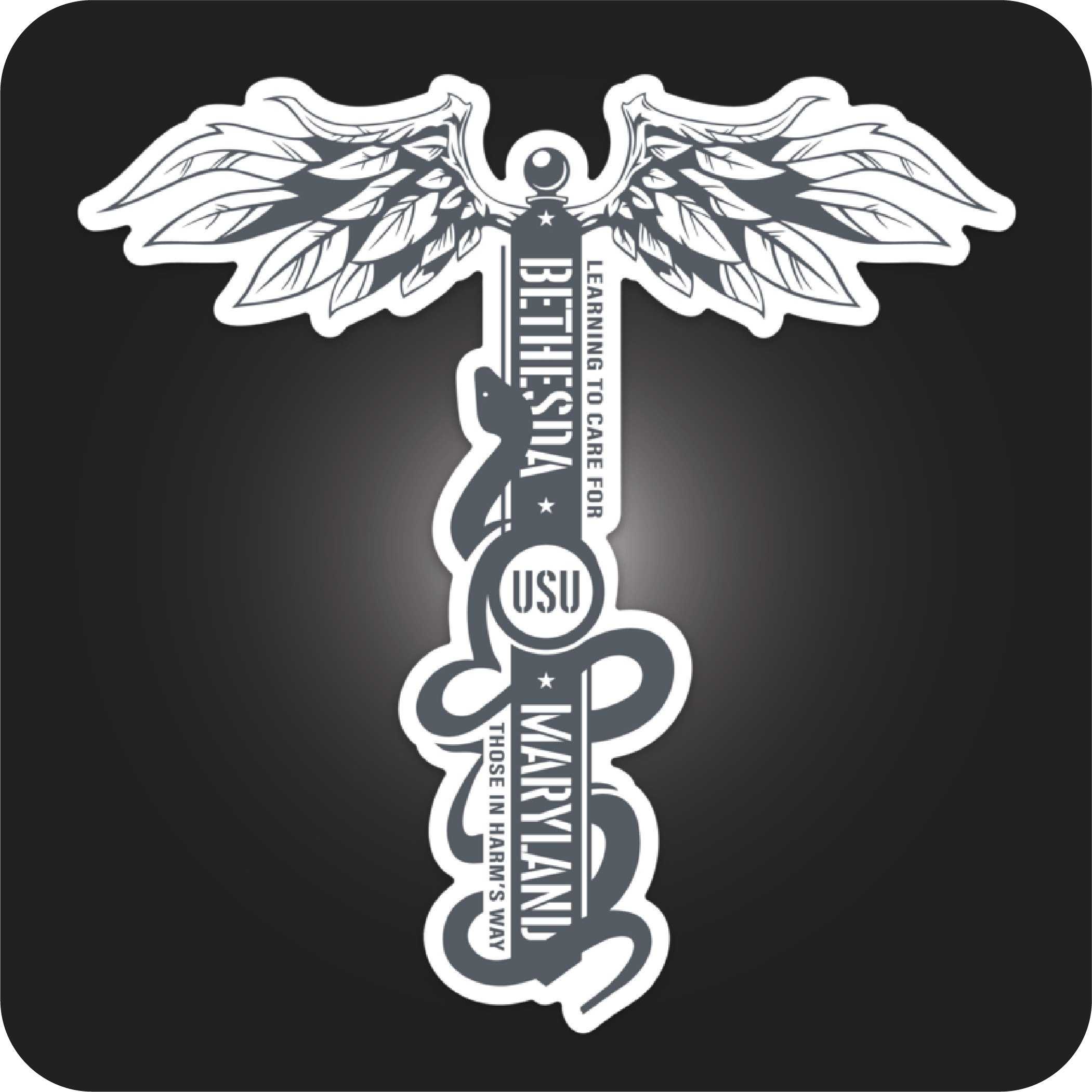 Caduceus snake decal | USU Alumni Bookstore
